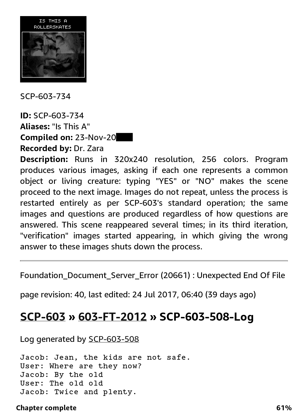 SCP-3664805, "Former Forum Thread" - The Something Awful Forums