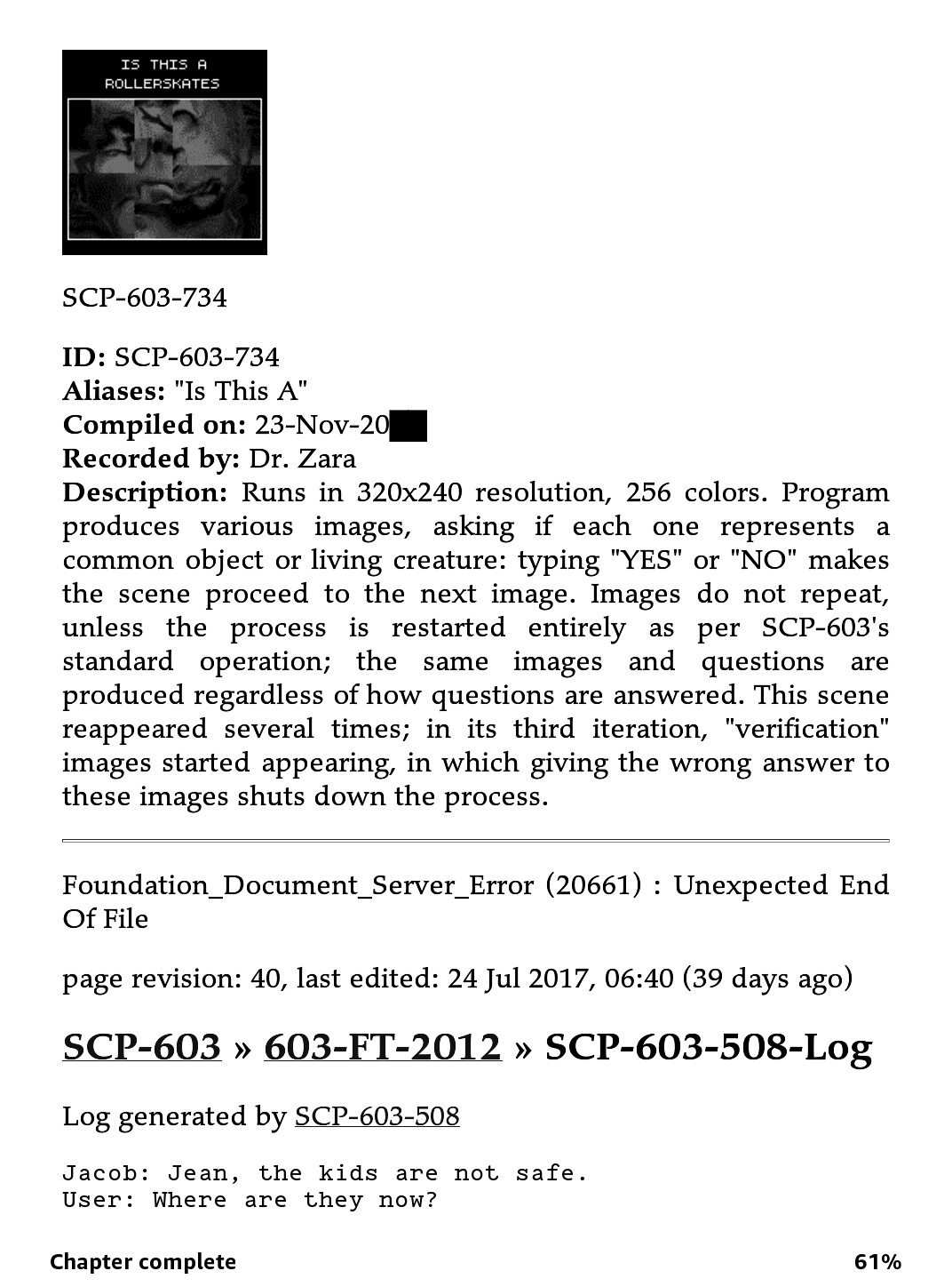 SCP-3664805, "Former Forum Thread" - The Something Awful Forums